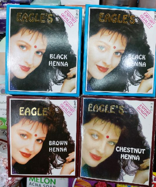 EAGLES Henna เฮนน่าย้อมผม ยาย้อมผมใบเทียน แบบผง 1 กล่องมี 6 ซอง ...