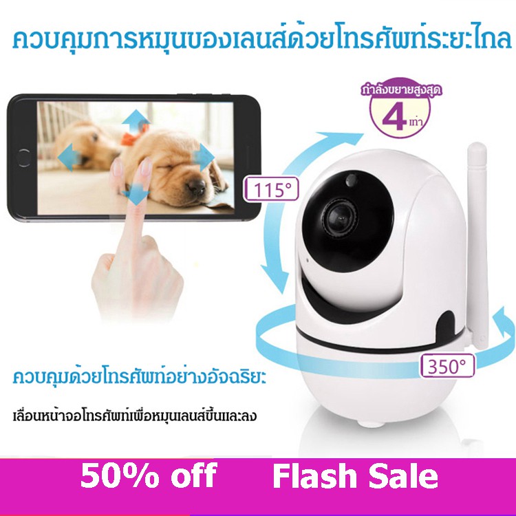 กล้องวงจรปิดไร้สายhd แบบหมุนได้ 360 องศาในบ้าน Home Security Camera 360