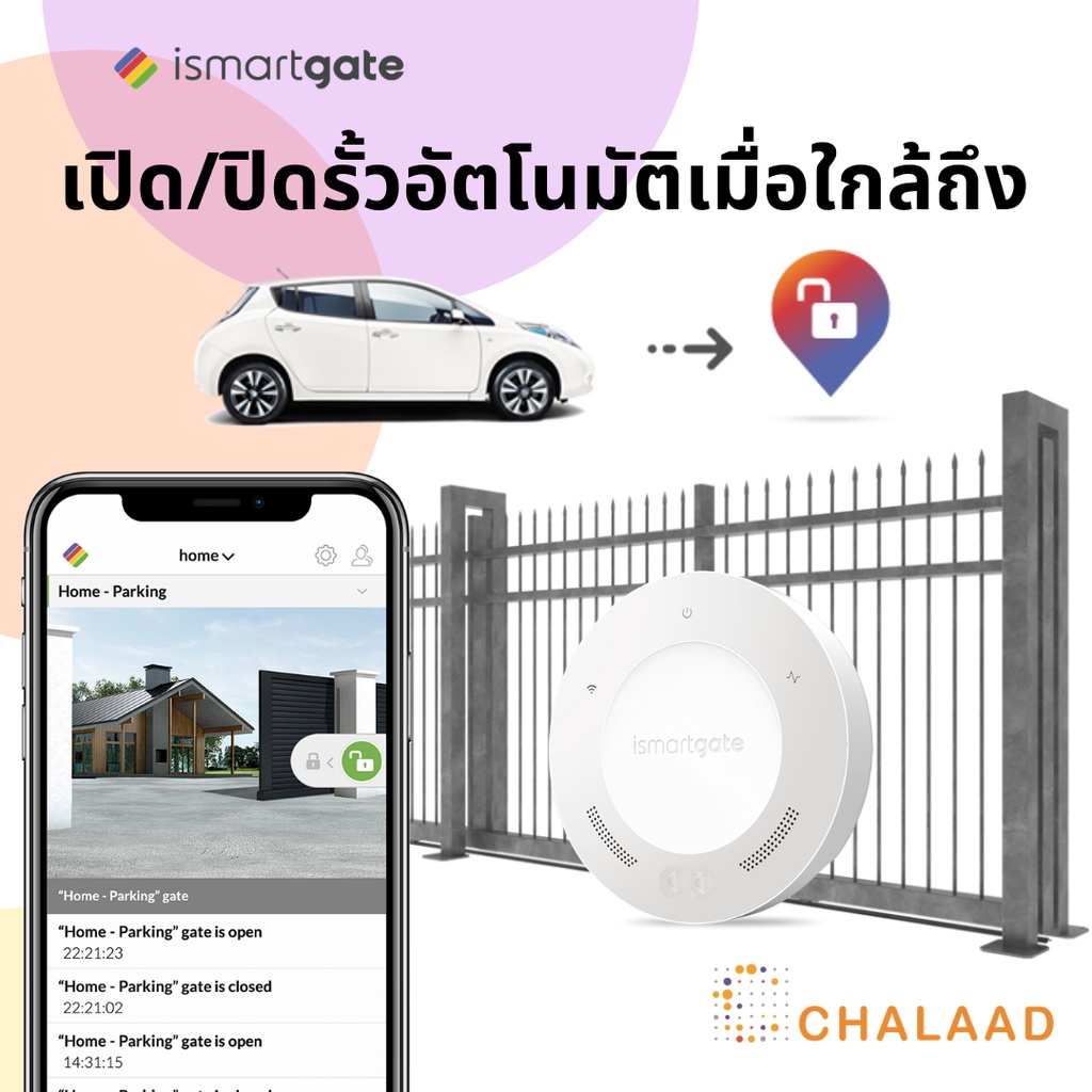 ismartgate Lite Gate Kit อุปกรณ์ควบคุมมอเตอร์ประตูรั้วอัจฉริยะ (เปิดปิดประตูอัตโนมัติ) สั่งงาน ...