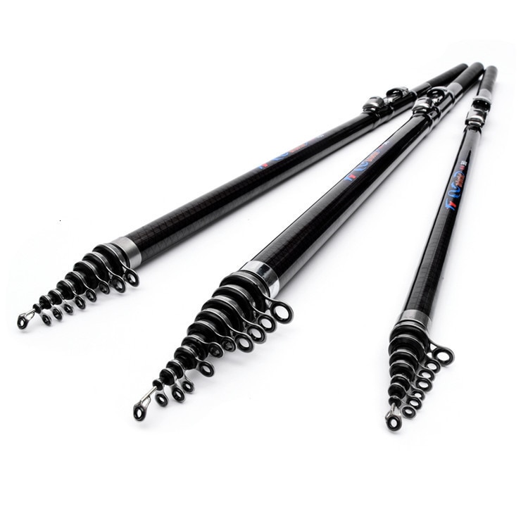 New 99% Telescopic Carbon Fishing Rod Spinning 2.2-3KG Test M Power ...