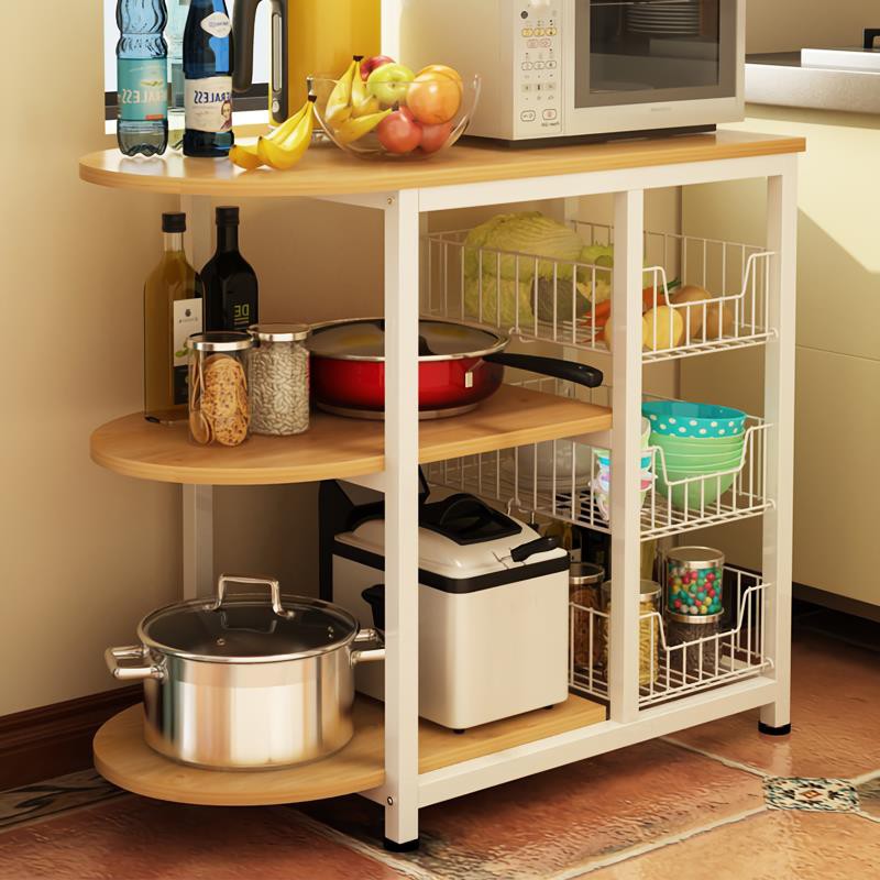 Thickened 304 stainless steel kitchen microwave oven rack storage rack ...