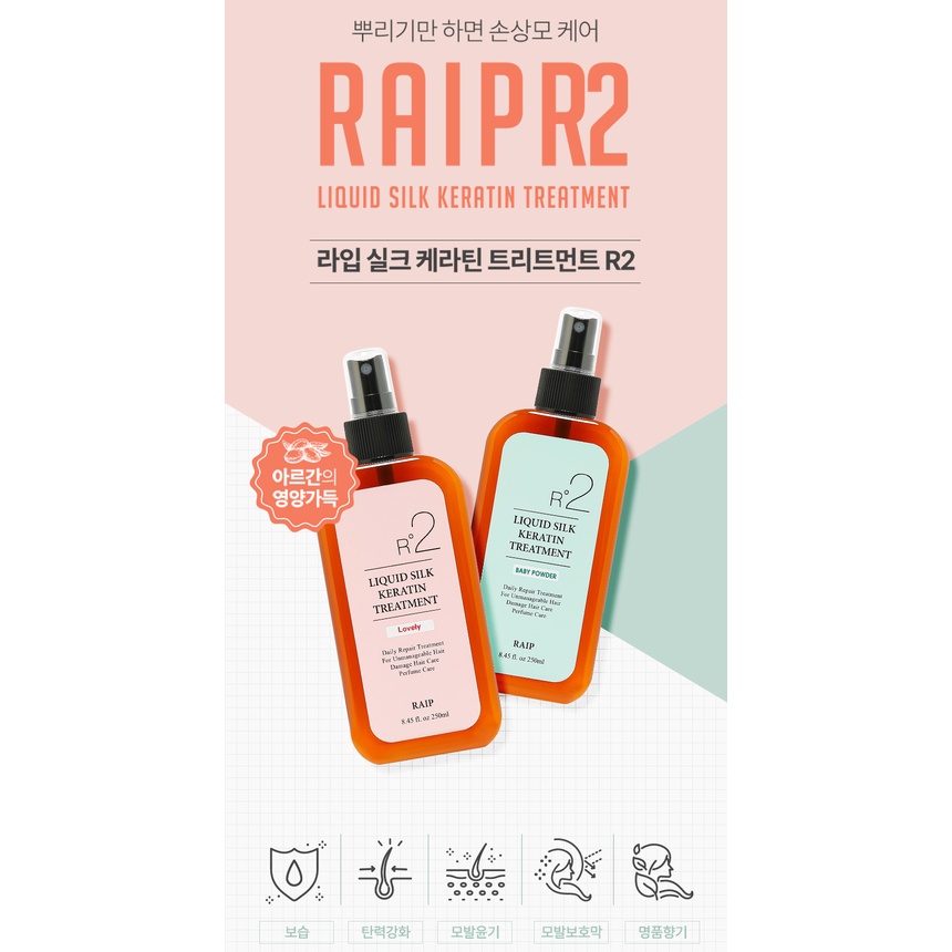 RAIP R2R3 RAIP R3 2022 Argan Hair Oil RAIP R2 Liquid Silk Keratin ...