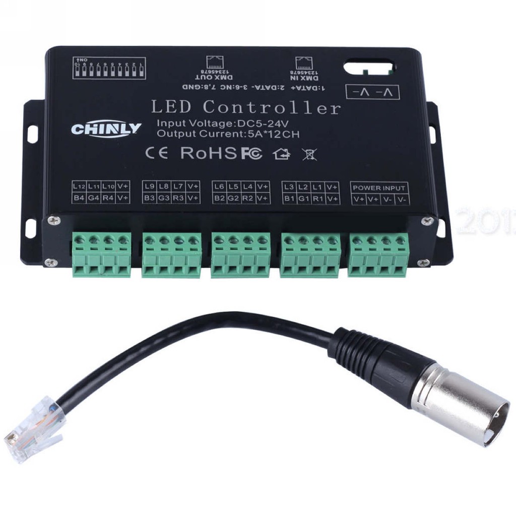 12 channel rgb dmx led โมดูลถอดรหัส dmx 5v - 24 v dysunbey - dysunbey ...