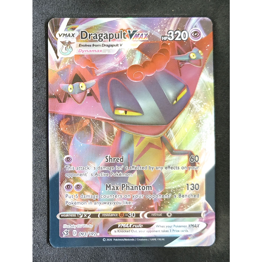 Dragapult V Max Card โดราพัลท์ 093/192 Pokemon Card Gold Flash Light ...