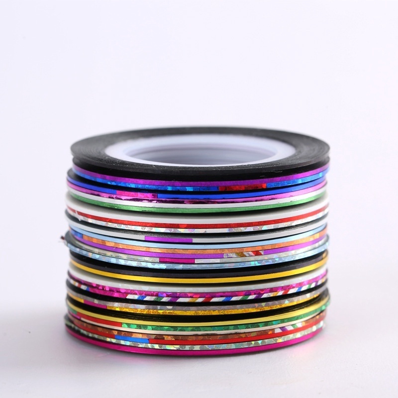 Mixed 30pcs Rolls Colors Tape Striping Nail Line Tips Art Sticker ...