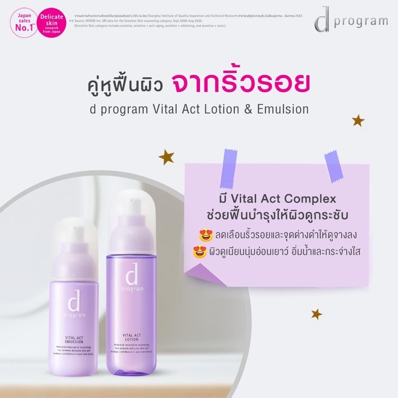 แท้1แถม1สุดคุ้ม️ d program Vital Act Lotion MB 125 mL โลชั่นฟื้นบำรุง ...