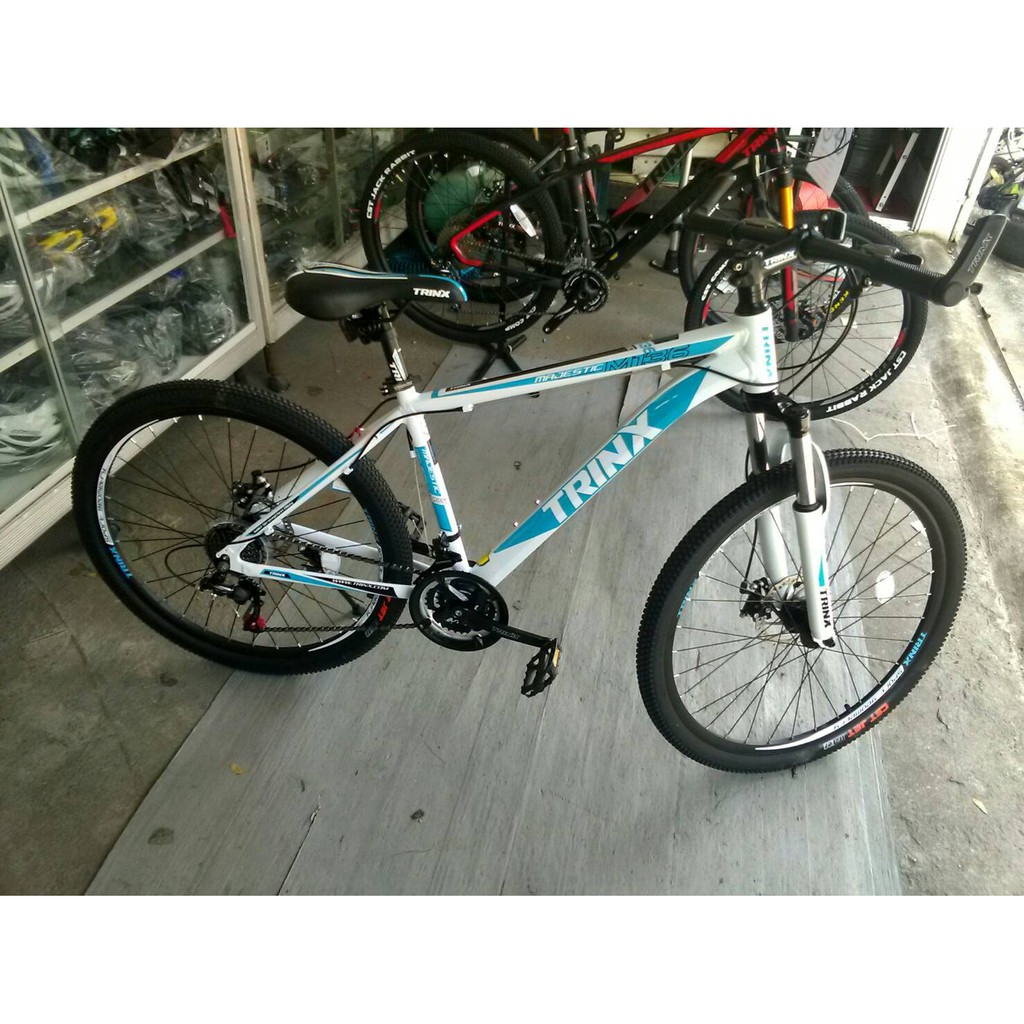 TRINX M136 จักรยานเสือภูเขา เฟรมอลูมิเนียม ไซส์ 17 (สีขาว/ฟ้า ...