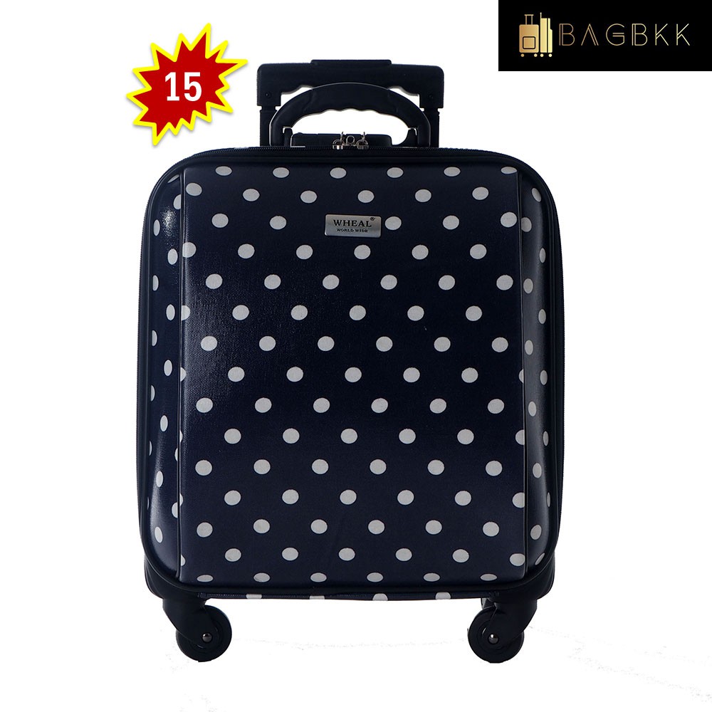 BAG BKK กระเป๋าเดินทางล้อลาก WHEAL 15 นิ้ว 4 ล้อ ลายจุด หมุนรอบ 360 ...