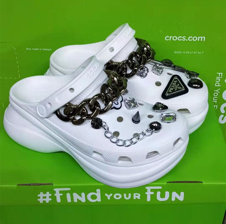 Crocs 2021new women's platform chain sandals with jibbitz ...