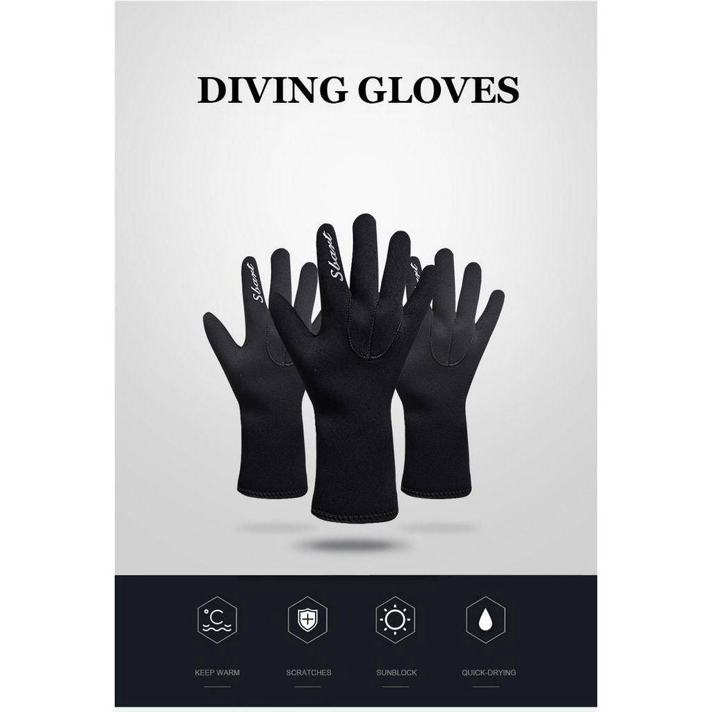SBART 3MM Neoprene Scuba Diving Gloves Snorkeling Equipment Anti-Skid Keep Warm Winter Swim ...