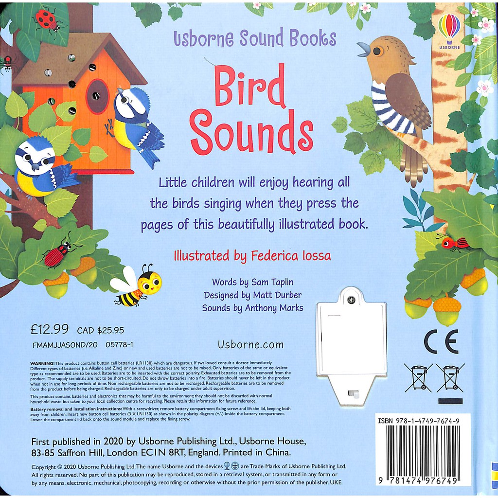 หนังสือนิทานภาษาอังกฤษ Bird Sounds (Usborne Sound Books) - Board book ...