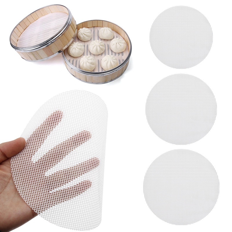 ☢ 1Pc Round Non-Stick Steamer Mat Silicone Kitchen Under Steamers Mat ...