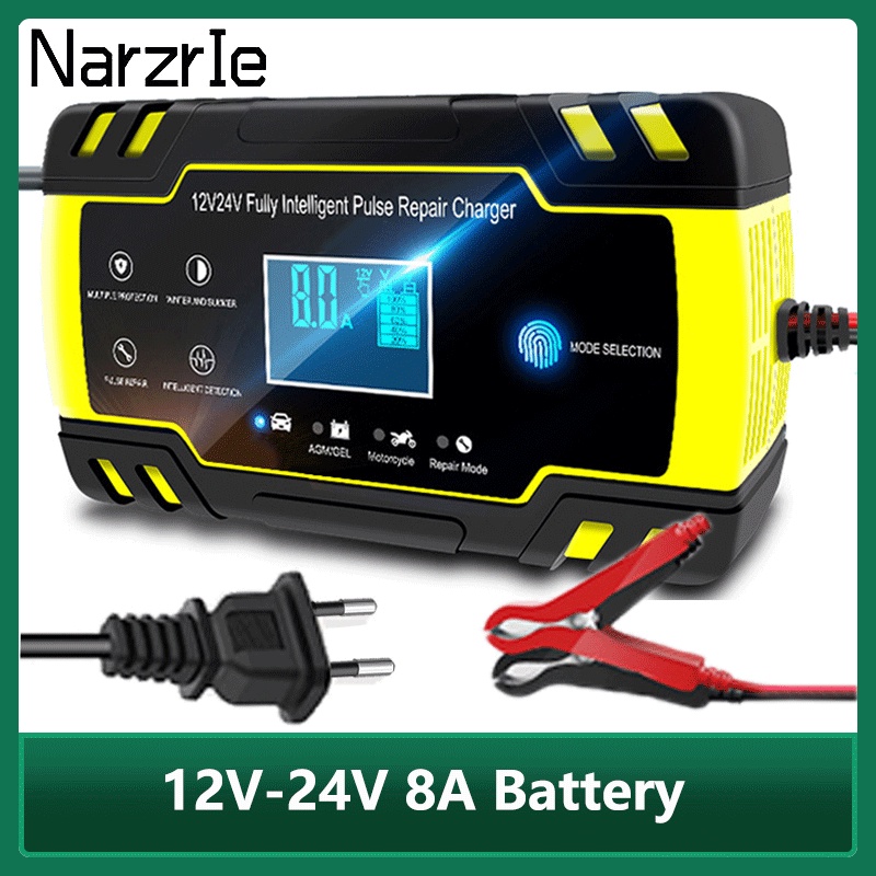 12V-24V 8A Full Automatic Car Repair Chargers Touch Screen Pulse Repair ...