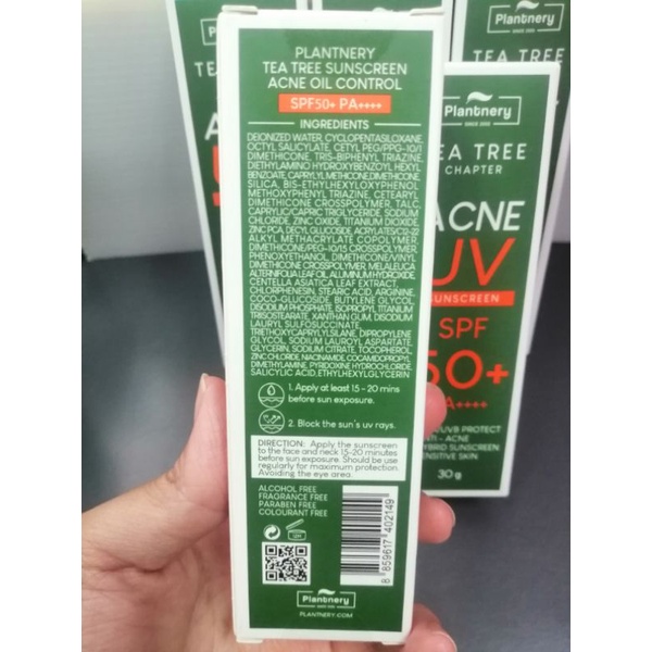 กันแดด Plantnery Tea Tree Sunscreen Acne Oil Control SPF 50PA 30ml - ct ...