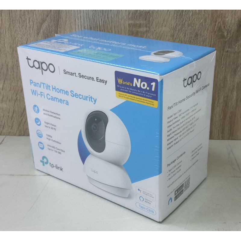 กล้องไอพี TP-LINK (Tapo C200) PanTilt Home Security Wi-Fi Camera 1080p ...