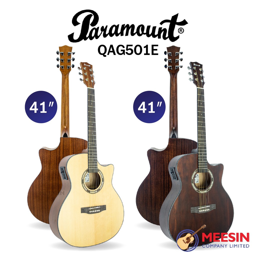 Paramount QAG501E 41 Acoustic Guitar with EQ in Cutaway Grand ...