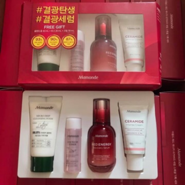 Mamonde Red Energy Recovery Serum 50ml Special Set 4 items (with box ...