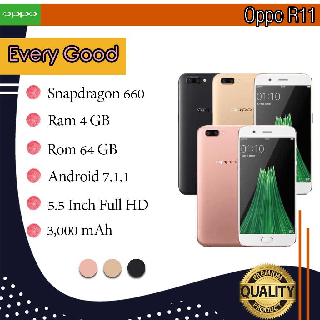 Refurbished Oppo R11 หน้าจอ5.5นิ้ว แรม4GB รอม64GB 3000mAh รับประกัน3เดือน - rjs2dp9gs8 - ThaiPick