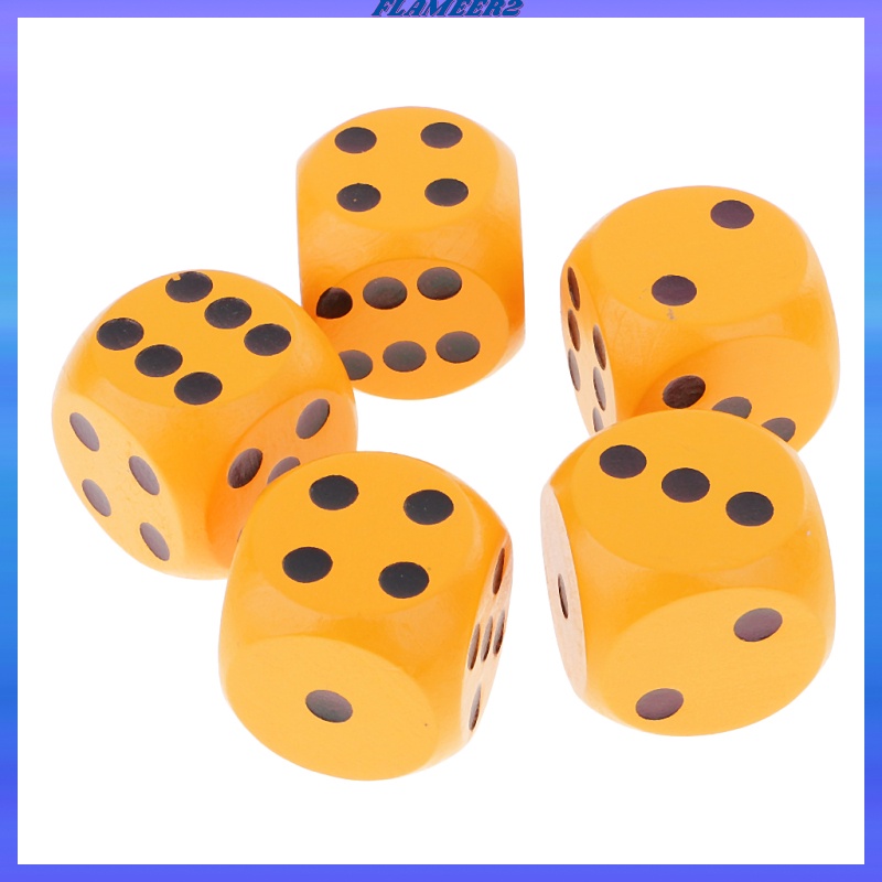 5 Pack D6 Sided 30mm Wooden Dice Cubes Accessories For Dnd Dd Mtg Rpg
