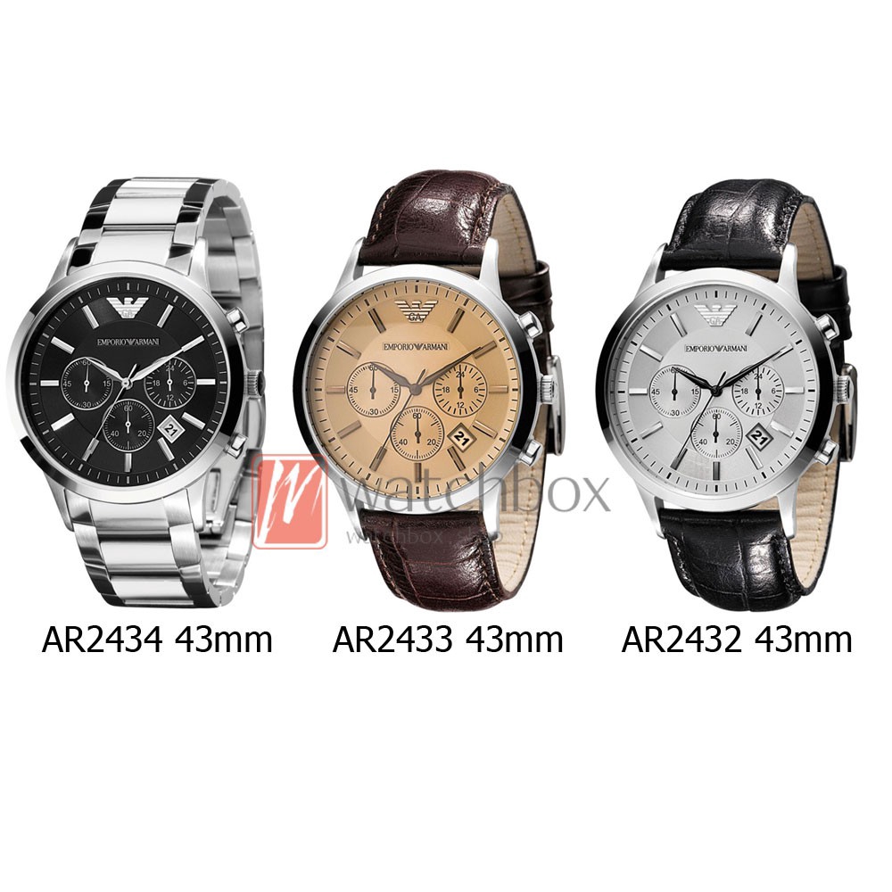 Original Armani Men's Stainless Steel Bracelet Watch AR2434 AR2433 ...