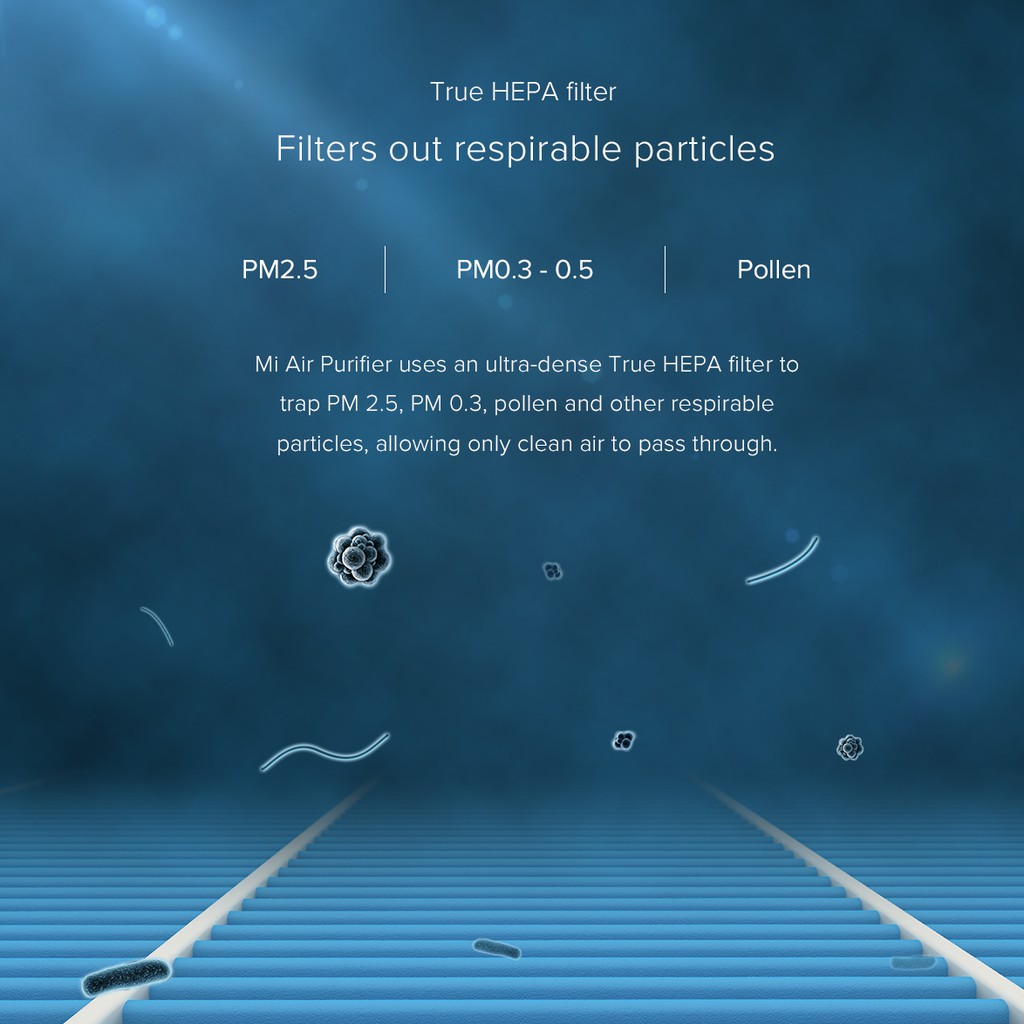 Xiaomi Mi Air Purifier HEPA Filter ไส้กรองเครื่องฟอกอากาศ สีเทาHEPA กรองฝุ่นPM2.5 ฟอกอากาศ360 ...