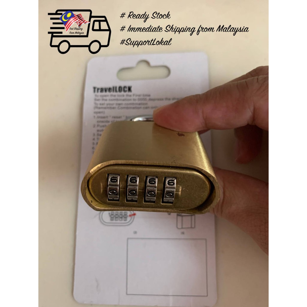 Strong Hardened PinCode Number Padlock (4 Digit physical Dial Code to ...