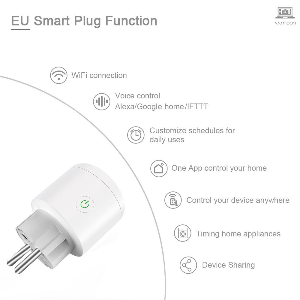 Mini WiFi Smart Socket EU Plug Outlet Timing ON/OFF Energy Monitoring ...