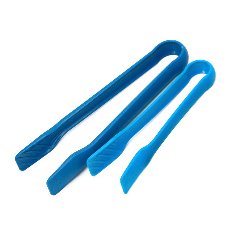 Set of 3 Tone Blue Compact Large Medium Small Plastic Cooking Tongs ...