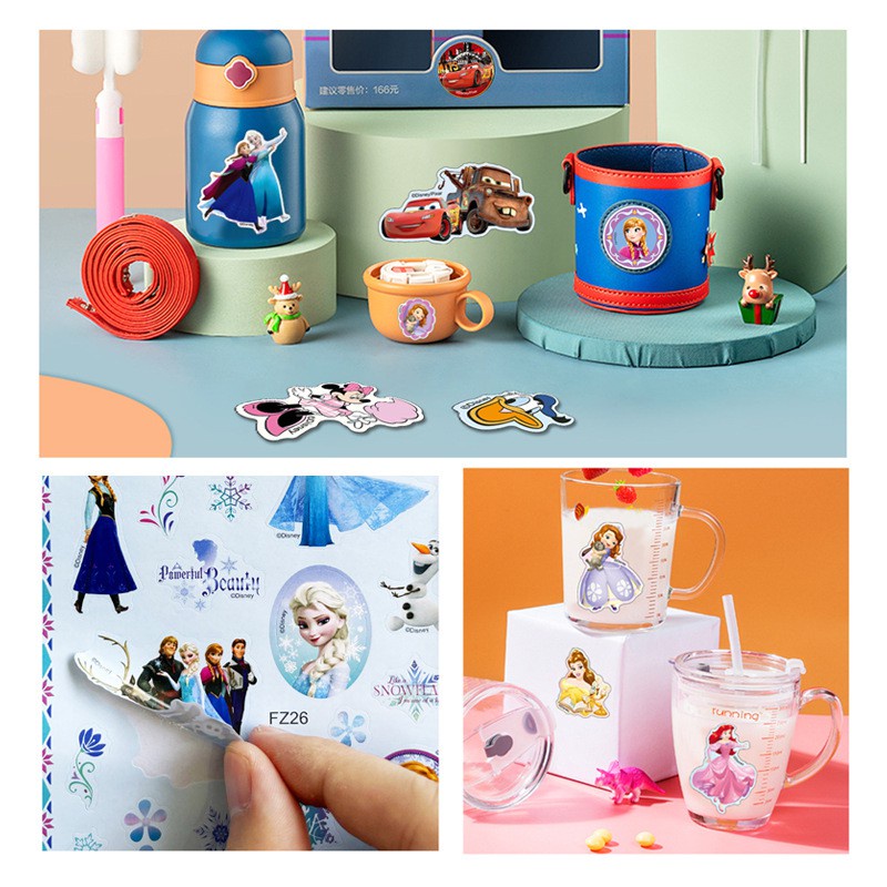 สติกเกอร์ตัวการ์ตูน Disney Frozen Mickey Princess Sophia สำหรับเด็ก ...