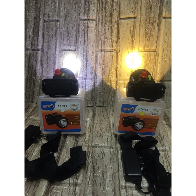 ไฟฉายคาดหัว แบตเตอรี่ลิเธียม ST 552 ปรับหรี่ ST 521 ปุ่มกดขนาดเล็ก ไฟฉายติดศรีษะ หัวไฟ กรีดยาง ...