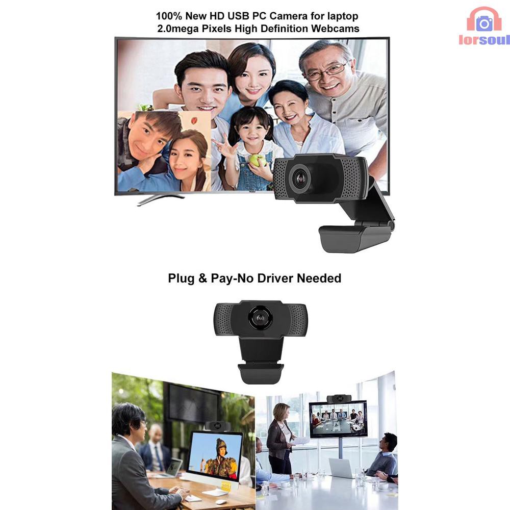 1080P HD Webcam USB Laptop Computer Camera Clip-on PC Web Camera Built ...