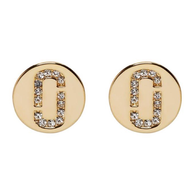 Marc Jacobs Gold Double J Stud Earrings - nazzilla - ThaiPick
