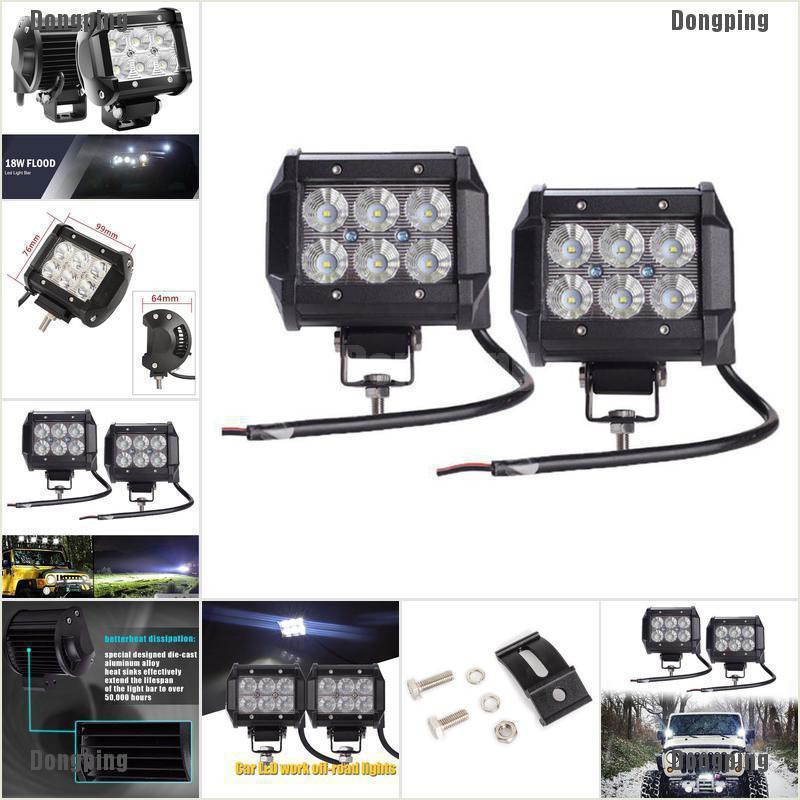 RiseLarge 18W LED Work Light 4WD Offroad Spot Fog ATV SUV UTE Driving ...