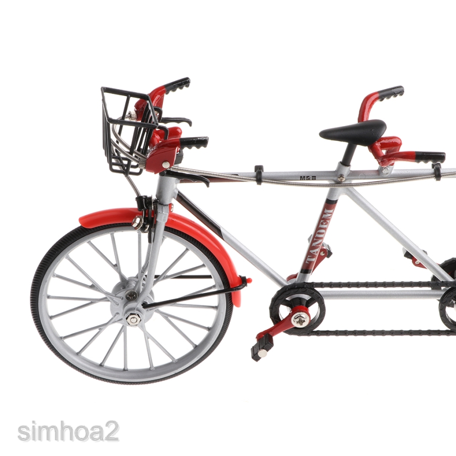 SimhoaafMY Red 110 Mini Racing Tandem Bike Diecast Model Toy Playset ...