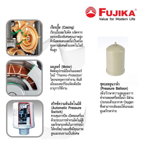 FUJIKA เครื่องปั๊มน้ำ รุ่น FCP-111 100W ปั๊มน้ำ อัตโนมัติ - fujika ...