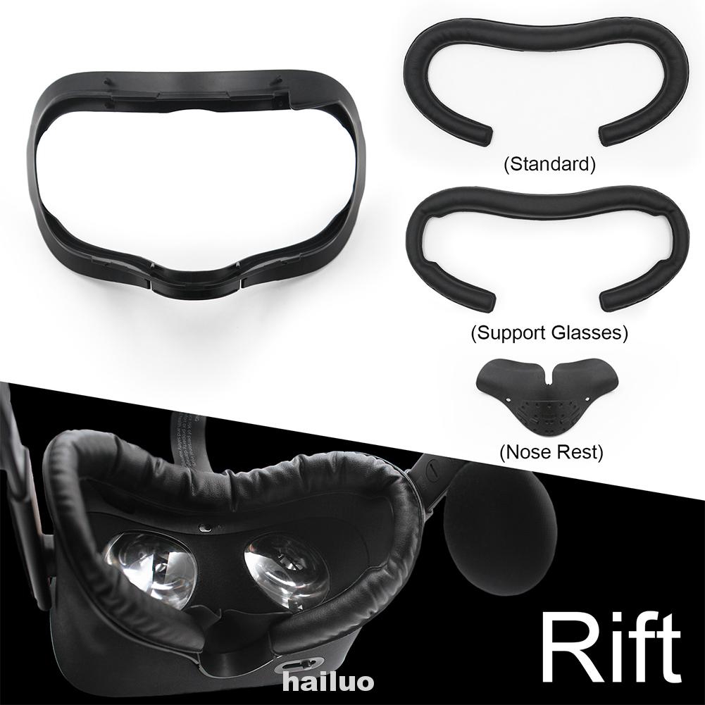 Facial Interface Set Black Nose Rest PU Leather For Oculus Rift VR Headset - hailuo1.th - ThaiPick