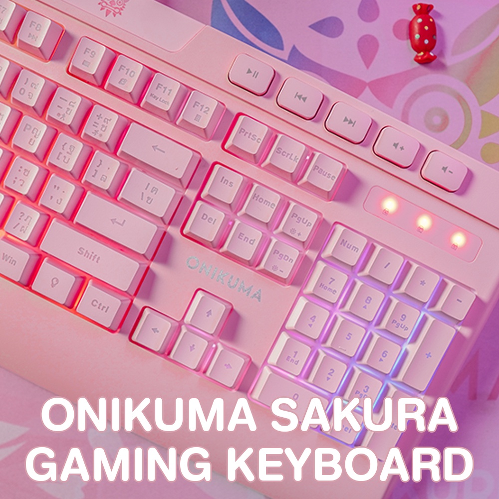 Onikuma Sakura Gaming Keyboard คีย์บอร์ดเกมมิ่ง คีย์บอร์ดเล่นเกม ...