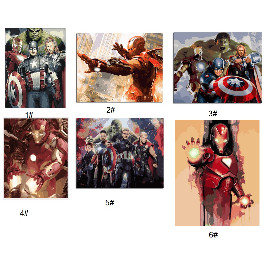 ღღDH DIY Paint By Numbers Oil Canvas Painting Marvel Avengers C4LJ ...