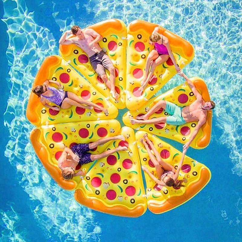 Giant Inflatable Pizza Slice Pool Float Swimming Pool Float Bed Sea Mattress Swimming Party Toy ...