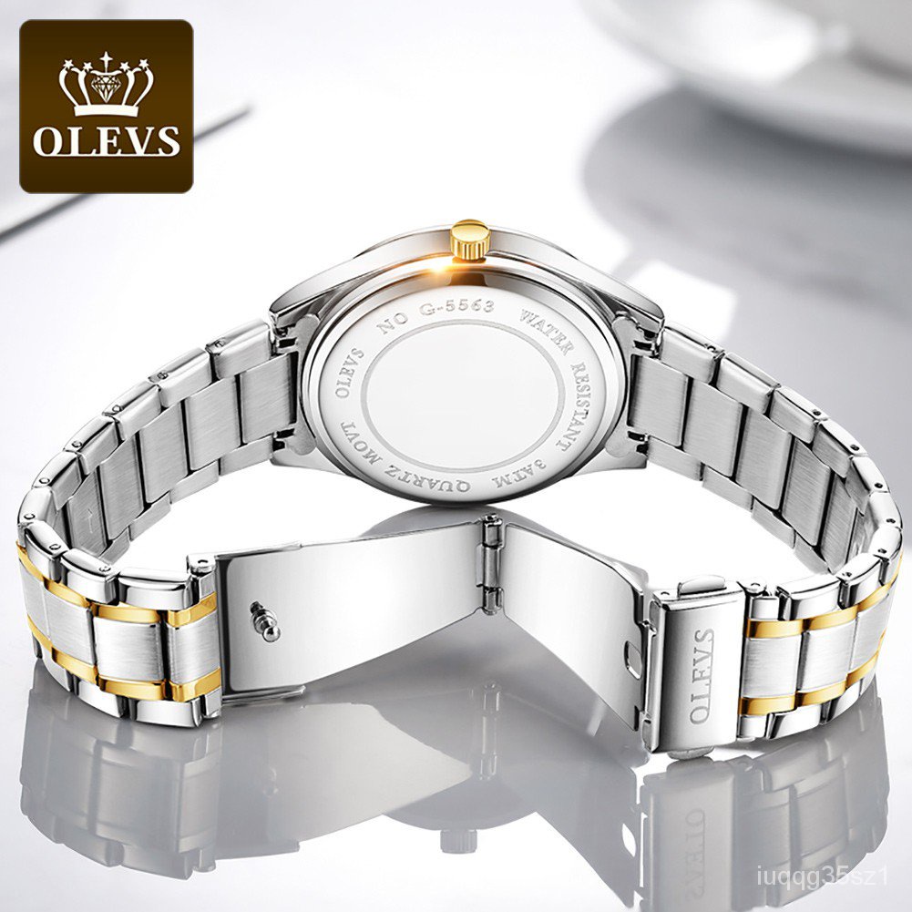 OLEVS Luxury Rhinestone Simple Women's Original Quartz Analog Lady ...