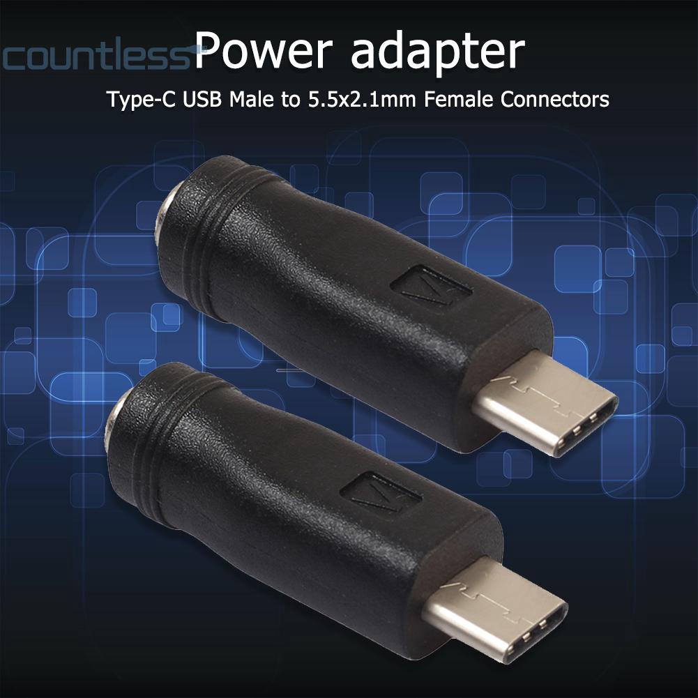 COU 2 ชิ้น DC Type-C USB Male to Female Jack Converter - countless.th ...