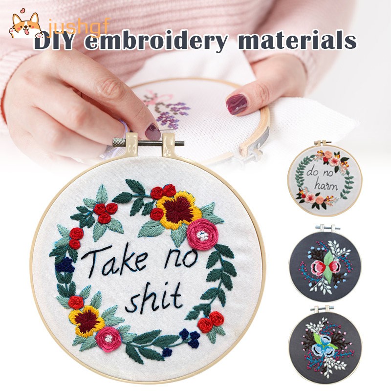 Europe DIY Embroidery Starter Kit Stereo 3D Flowers Embroidery Set ...