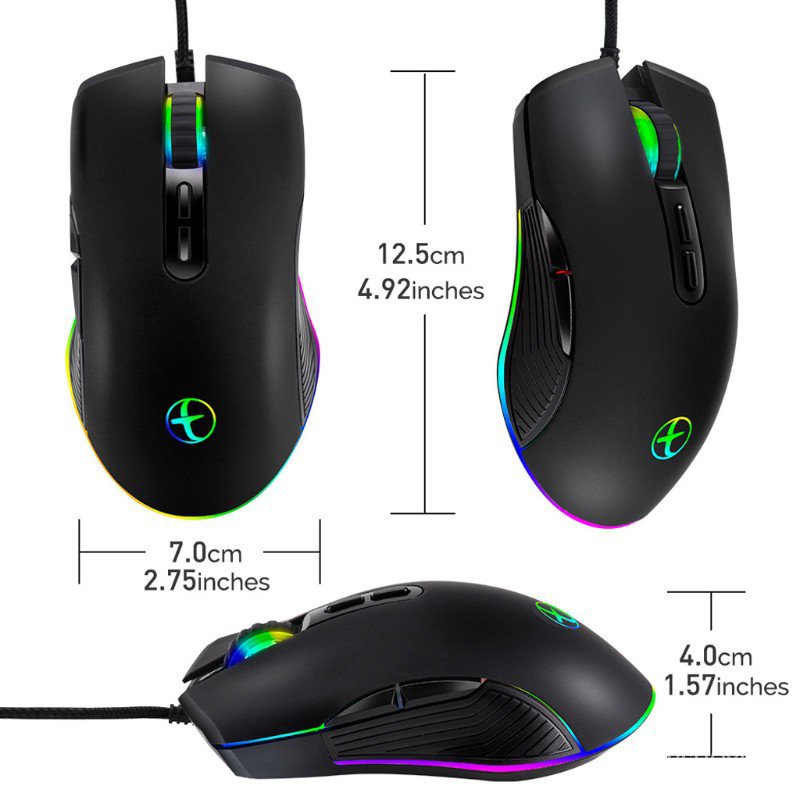 {Starting}VIVI Type C Wired Mouse Optical Gaming USB C Mouse RGB LED ...