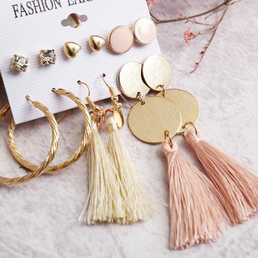 Code-764 Cayman 3 6 คู่ต่างหูแฟชั่นสไตล์เกาหลีสําหรับผู้หญิง ...