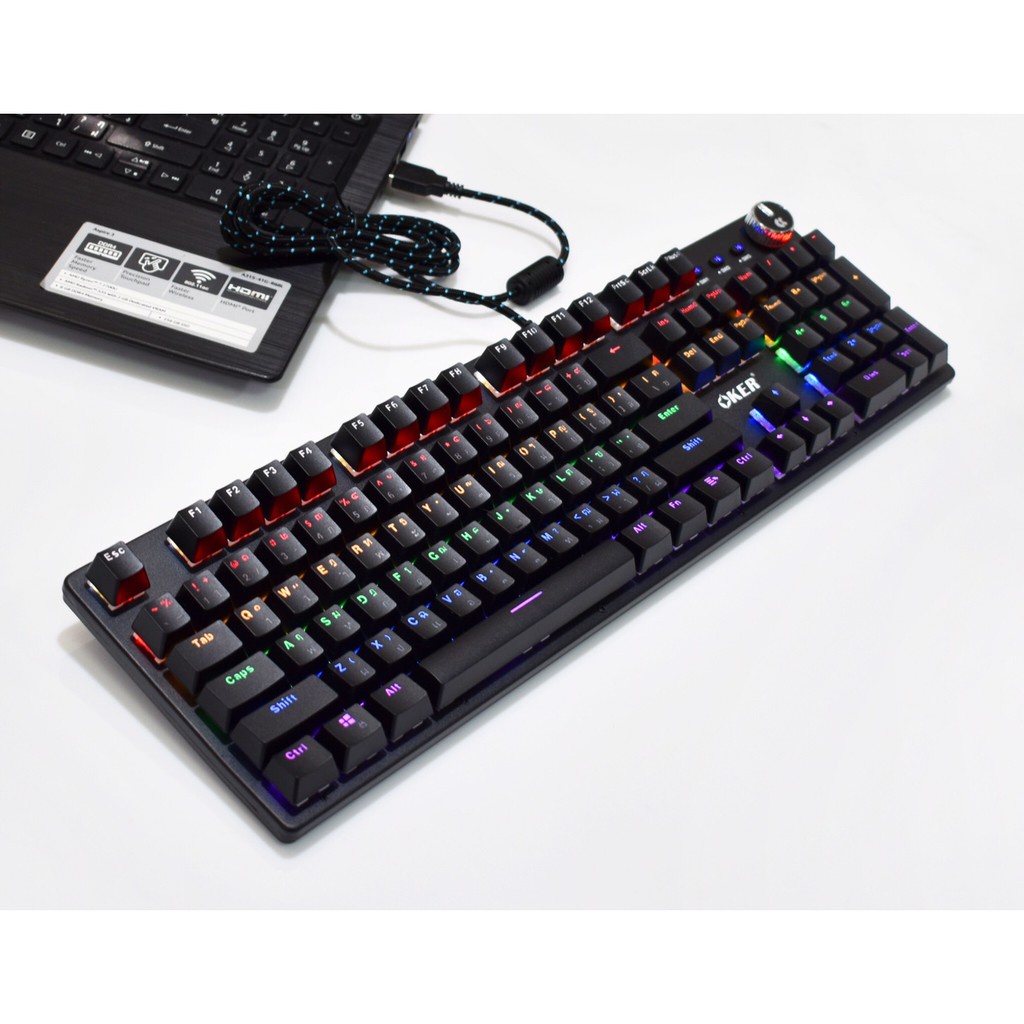 OKER X100 VR Multiemdia Mechanical Gaming Keyboard คีย์บอร์ดเกมมิ่ง ...