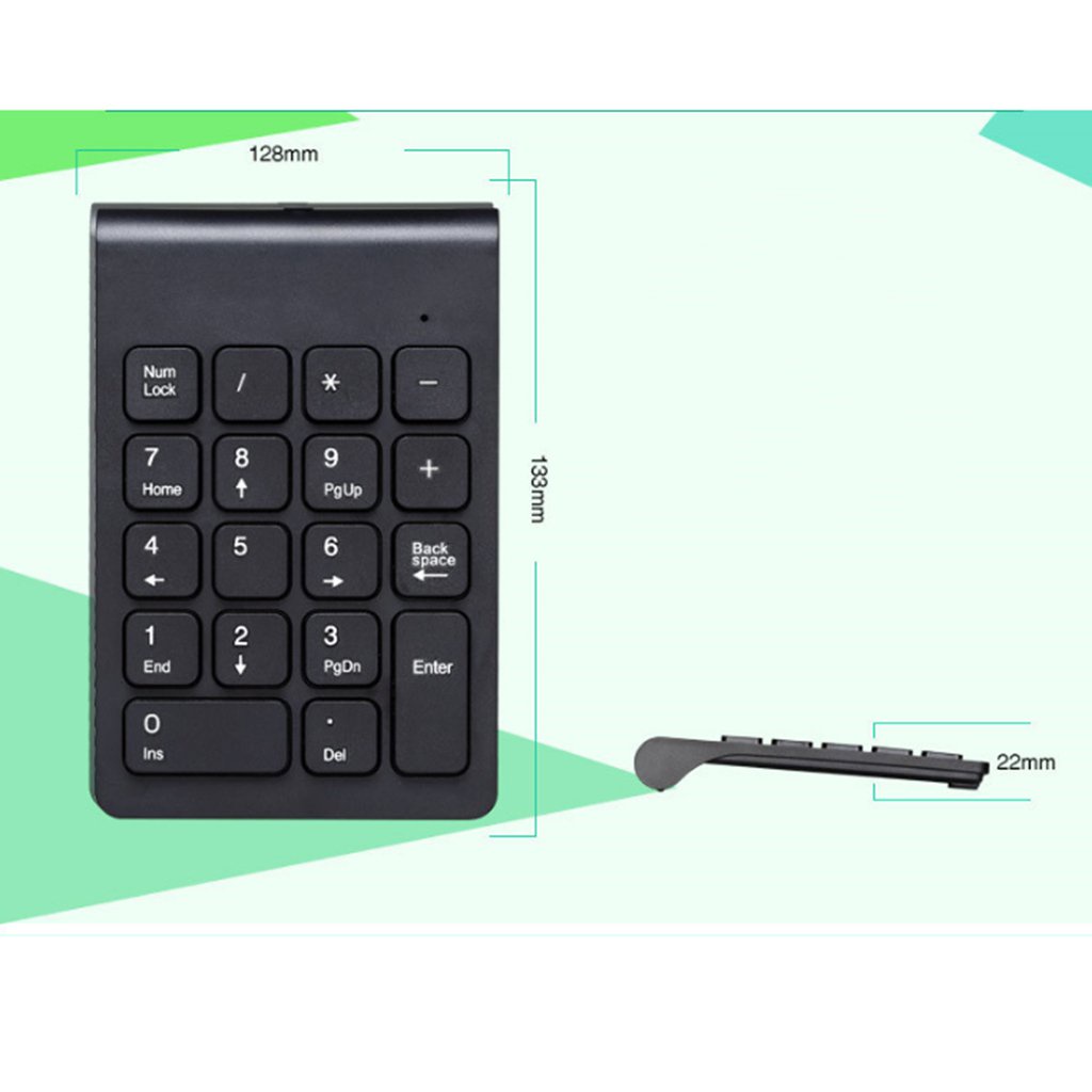 Blesiya 2.4G ตัวเลขแป้นพิมพ์ USB ไร้สายเงียบปุ่มกดพร้อมเมาส์สำหรับแล็ป ...