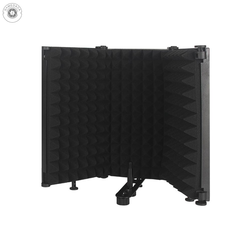 ∏☒♟3 Panel Foldable Studio Microphone Isolation Shield Recording Sound ...