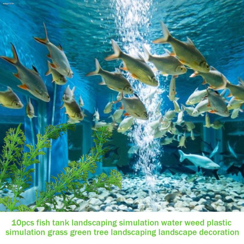 10pcs Fish Tank Landscaping Simulation Aquatic Plants Plastic ...