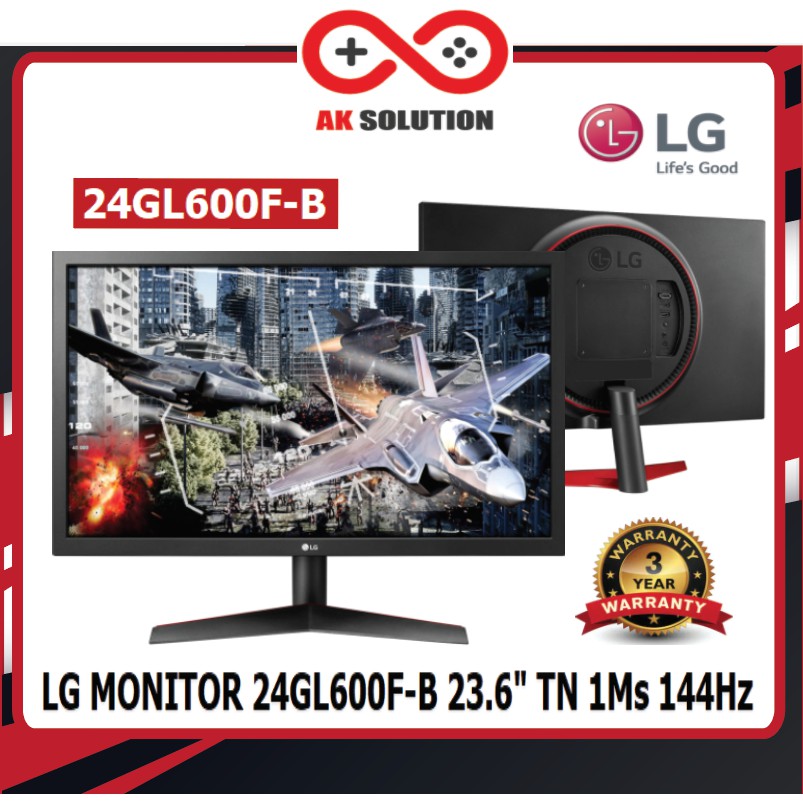 LG 24GL600F-B 23.6'' 144Hz Class UltraGear Gaming Monitor | Shopee Thailand