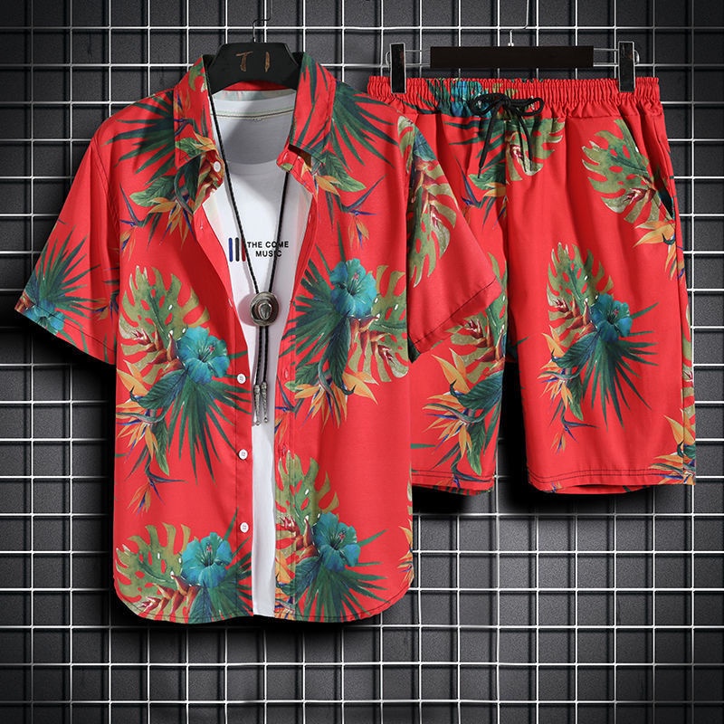 chilala Hawaii Seaside Beach Vacation Suit Men Loose Large Size Couple ...